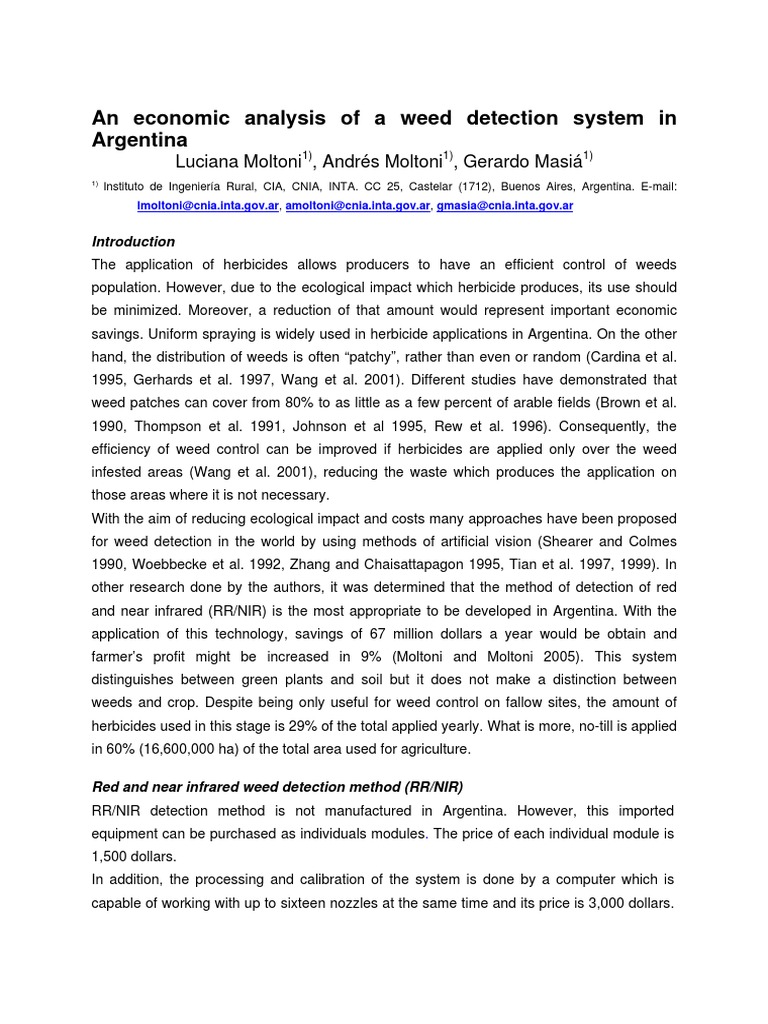 Weed - Detection - INTA Castelar | PDF | Herbicide | Crop Rotation
