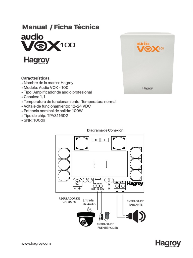 Manual Audio Vox 100 | PDF