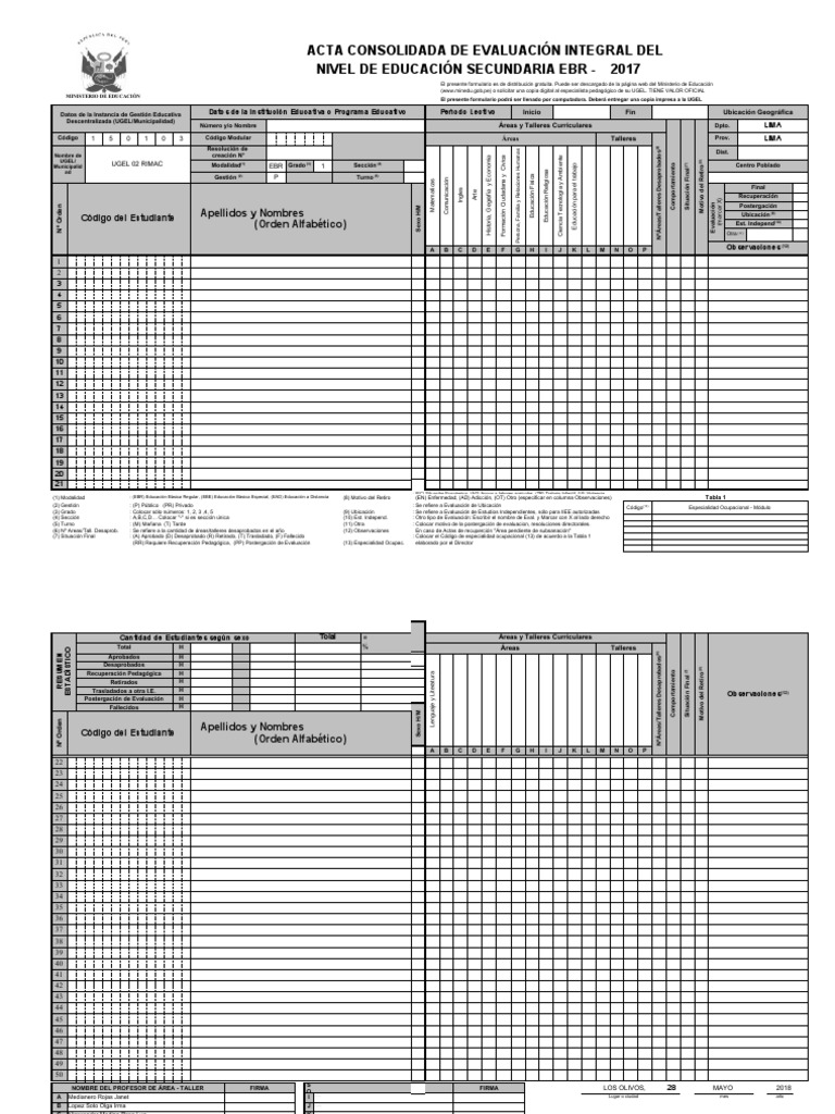 Acta Secundaria. 2020 | PDF