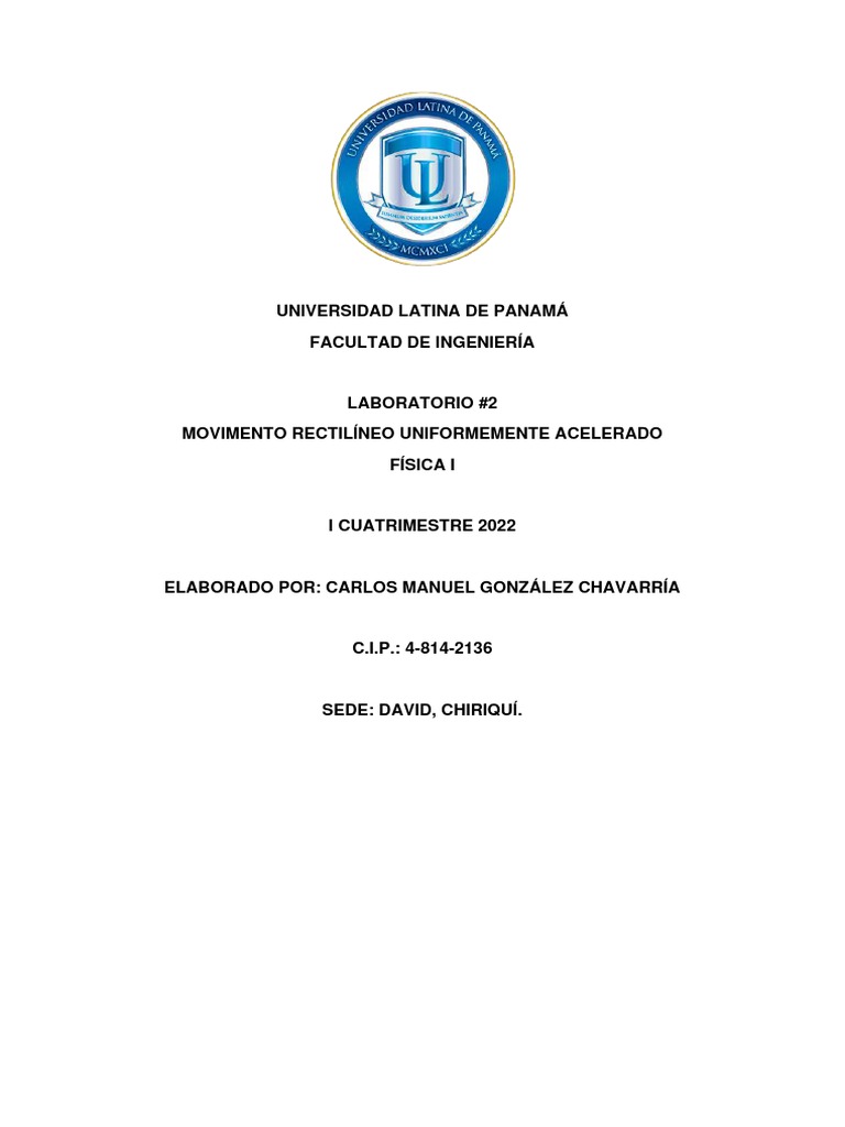 Laboratorio #2 - Mruv | PDF | Aceleración | Velocidad