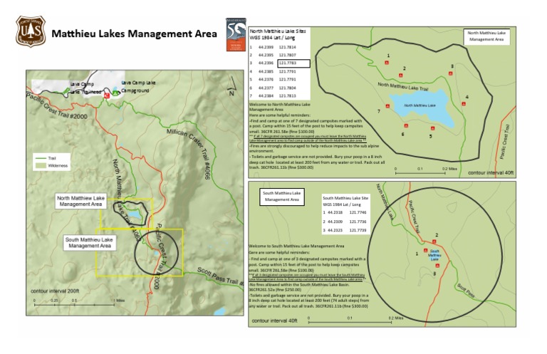 Matthieu Lake Map and Campsites | PDF | Campsite | Habitat