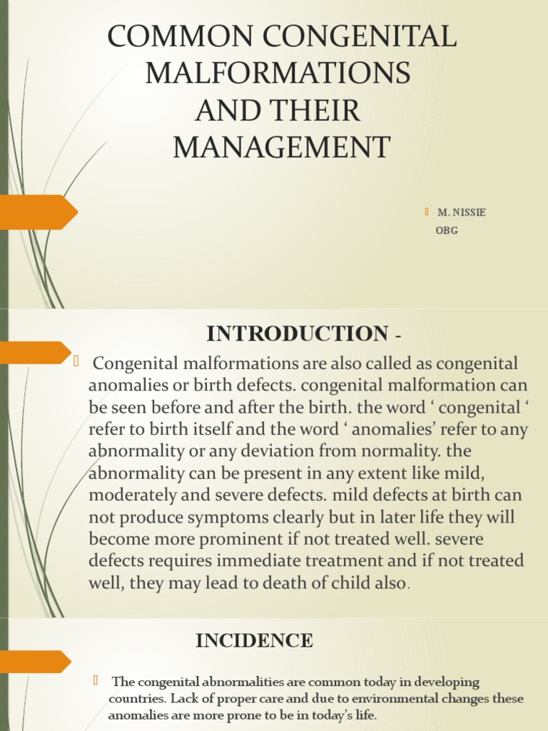 Common Congenital Malformation (Birth Defects) | PDF | Congenital Heart ...