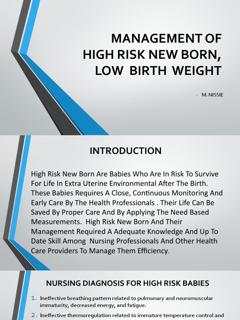 High Risk New Born | PDF | Low Birth Weight | Preterm Birth
