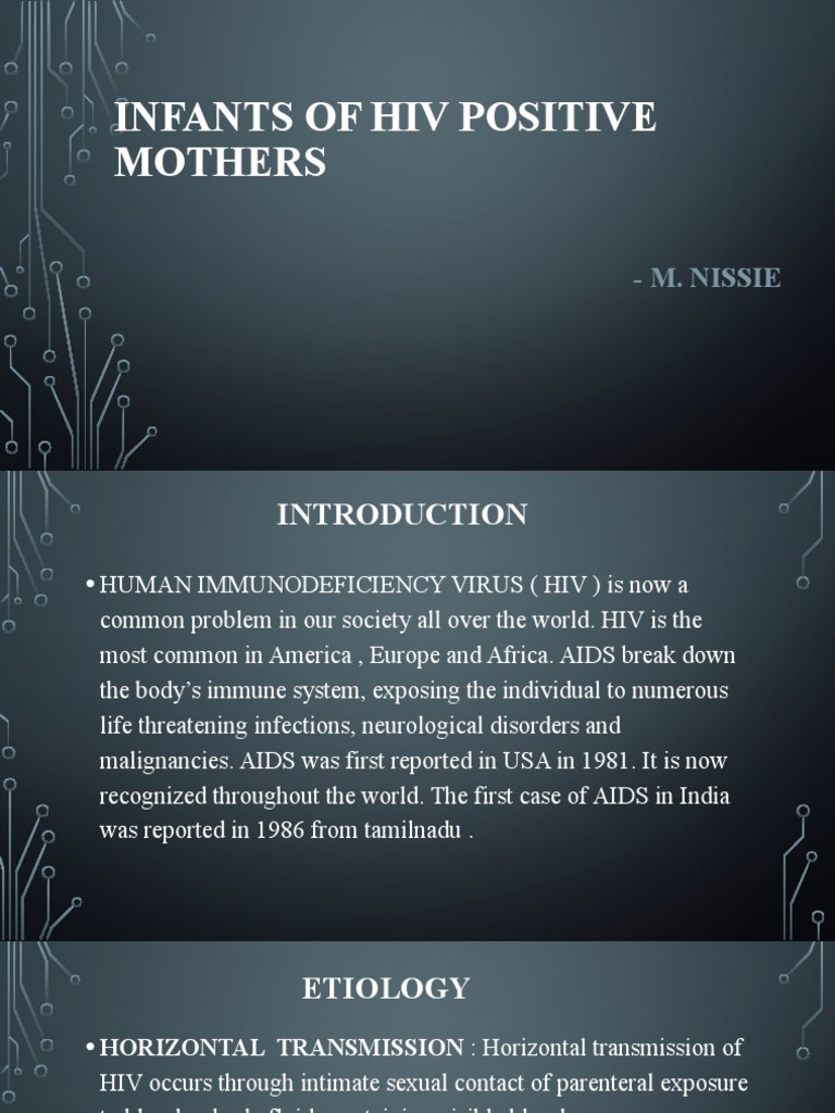 HIV in Infants of Infected Mothers | PDF | Hiv | Hiv/Aids