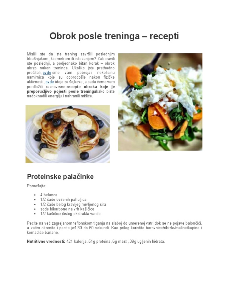 Obroci Posle Treninga | PDF