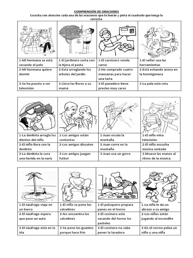 Comprension de Oraciones 2 | PDF