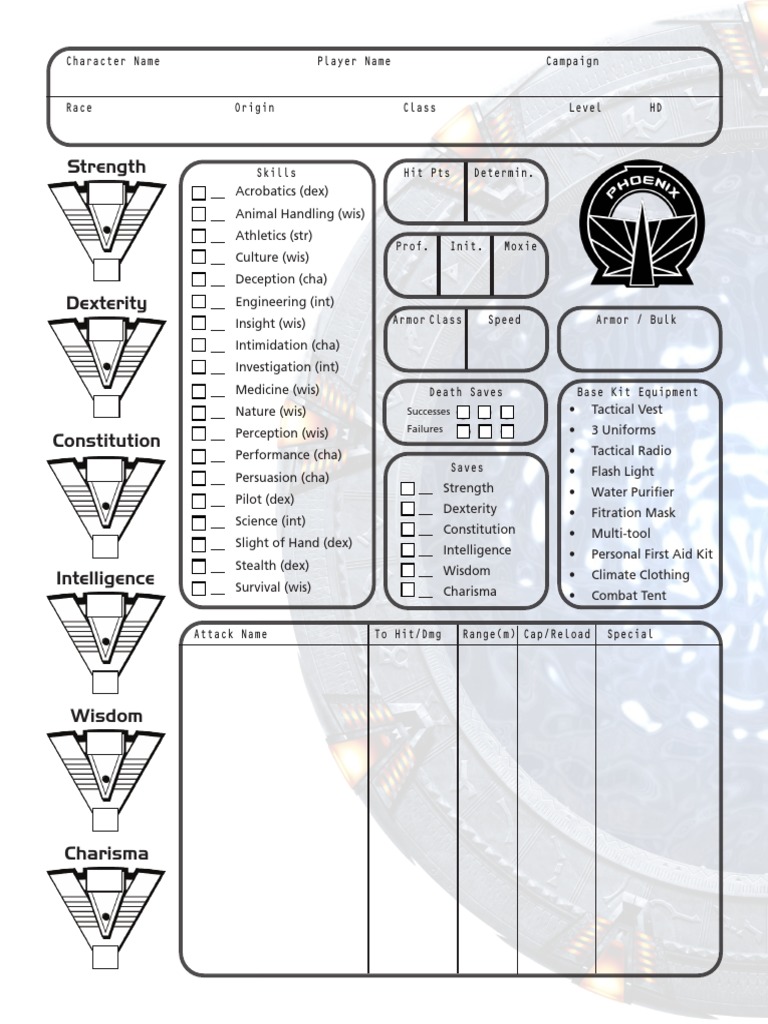 Stargate Sg 1 Rpg Blank Character Sheet Fillable Pdf