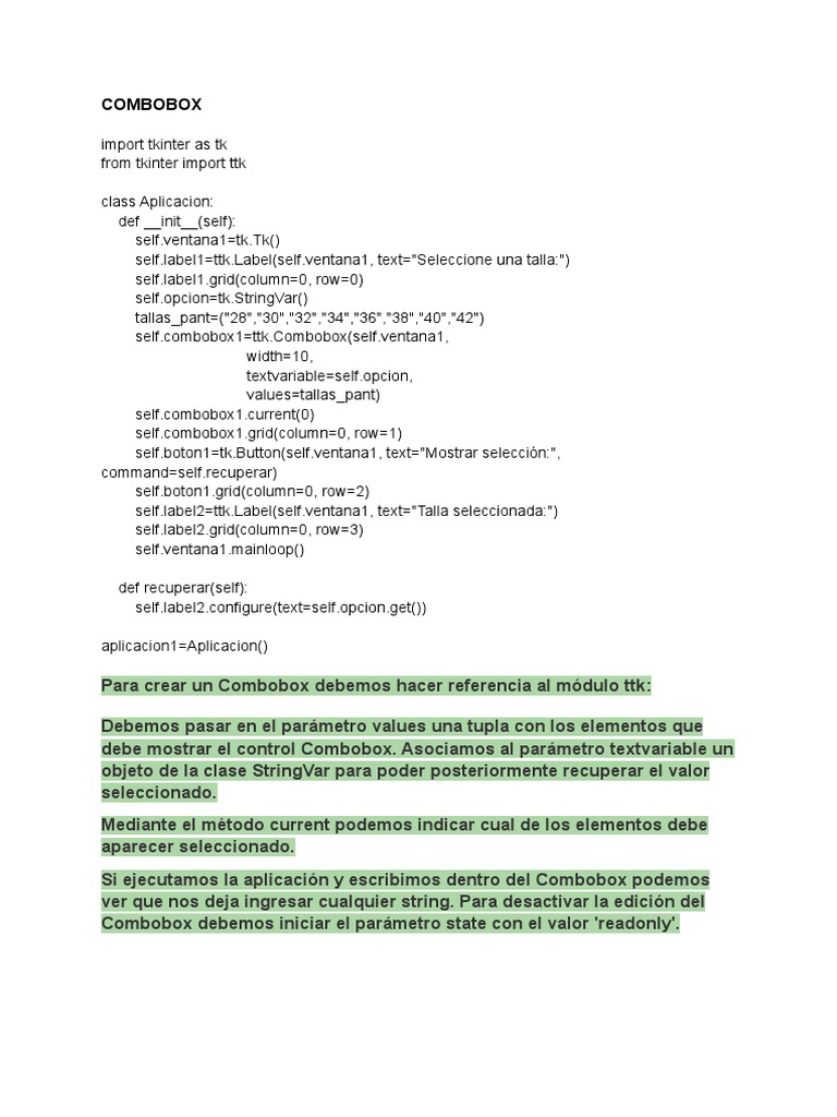 Combobox y Control Menu | PDF | Informática | Ingeniería de software