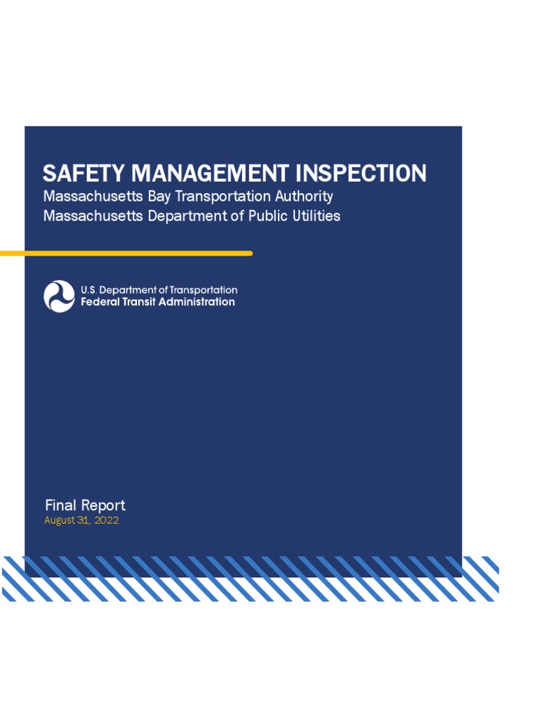FTA Safety Management Inspection Report For MBTA | Download Free PDF | Safety | Quality Assurance
