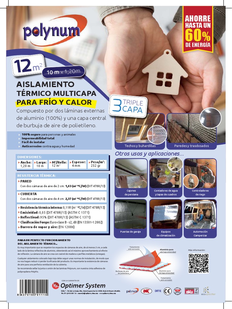 Aislamiento Reflexivo Polynum Multiusos X CM MM Espesor 10200890 ...