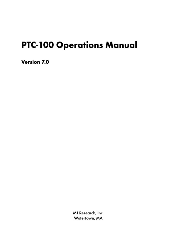 PTC-100 Manual | PDF | Polymerase Chain Reaction | License