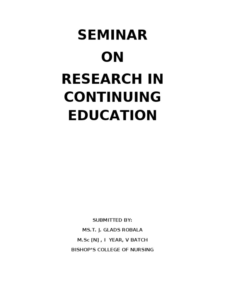 Continuing Education in Nursing Research | PDF | Nursing | Doctor Of ...
