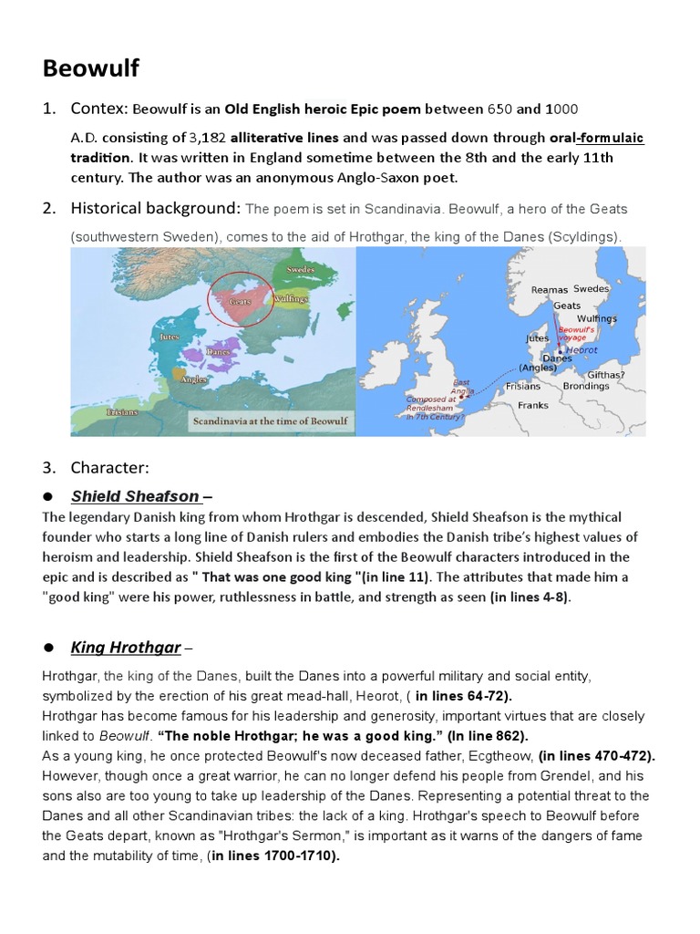 Notes of Beowulf | PDF | Beowulf | Old English Poems
