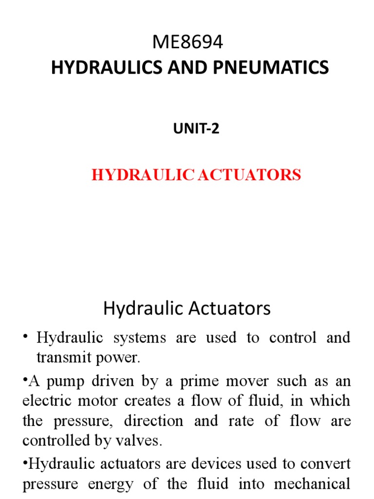 Hydraulic Actuators | PDF | Actuator | Engines