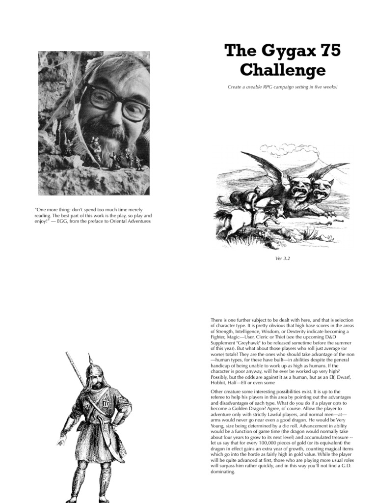 Gygax75v3.2 Booklet | PDF | Dungeons & Dragons | Fafhrd And The Gray Mouser