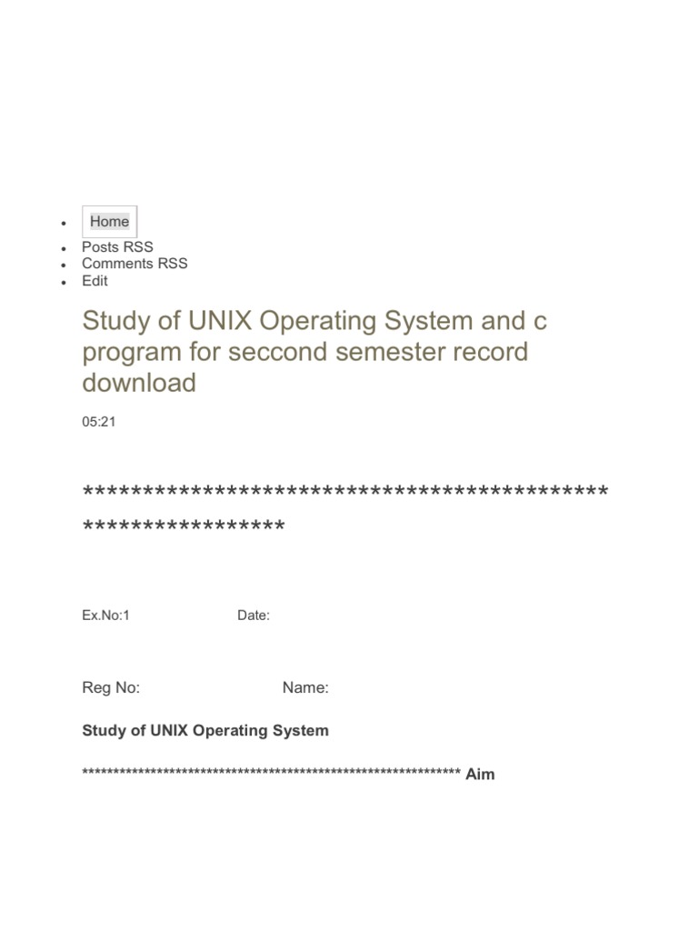 Cse Exclusive Pdf Unix Operating System