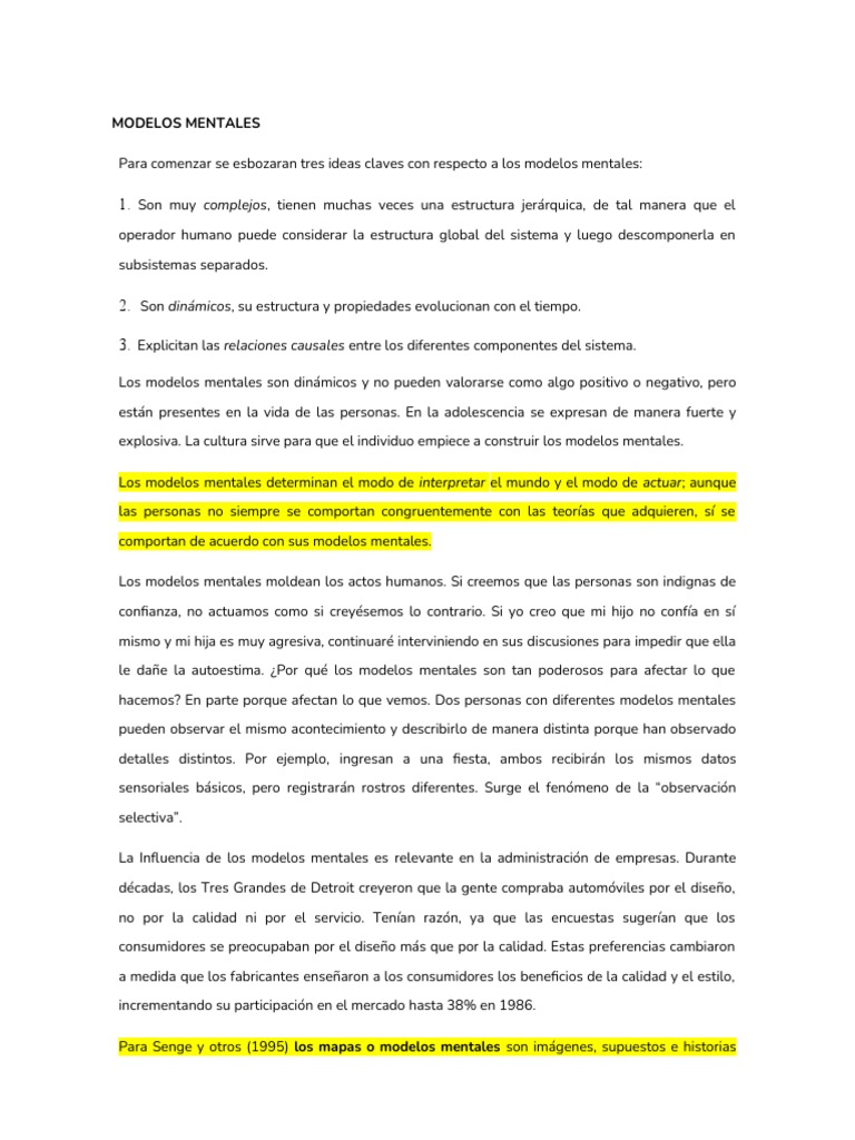 Los Modelos Mentales y La Cultura Organizacional | PDF | Mente | Comportamiento