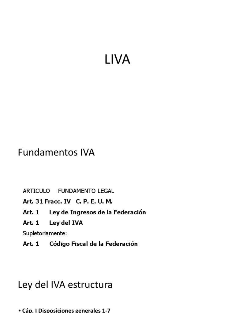 Presentación LIVA | PDF | Impuesto al valor agregado | Impuestos