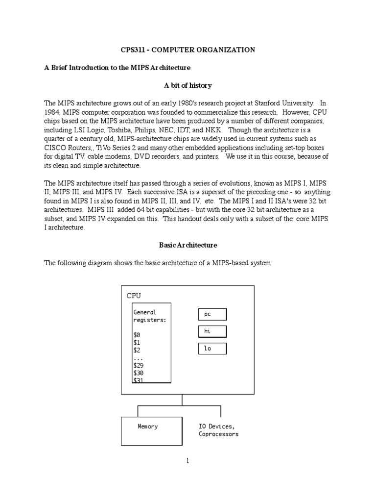 Mips Isa | PDF | Assembly Language | Pointer (Computer Programming)
