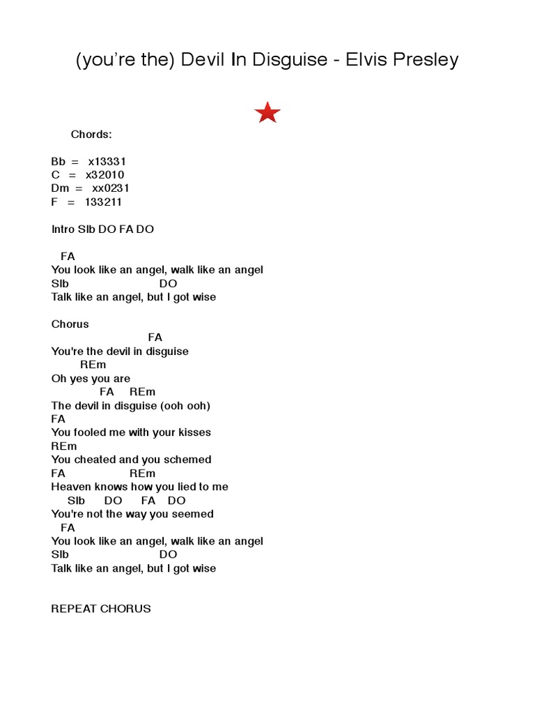 (You're The) Devil in Disguise - Elvis Presley | PDF