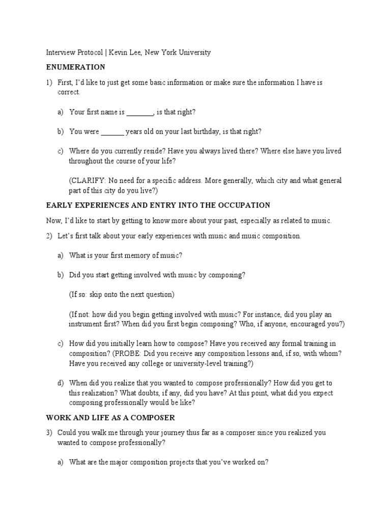 Lee Kevin Interview Protocol | PDF | Artificial Intelligence | Intelligence (AI) & Semantics