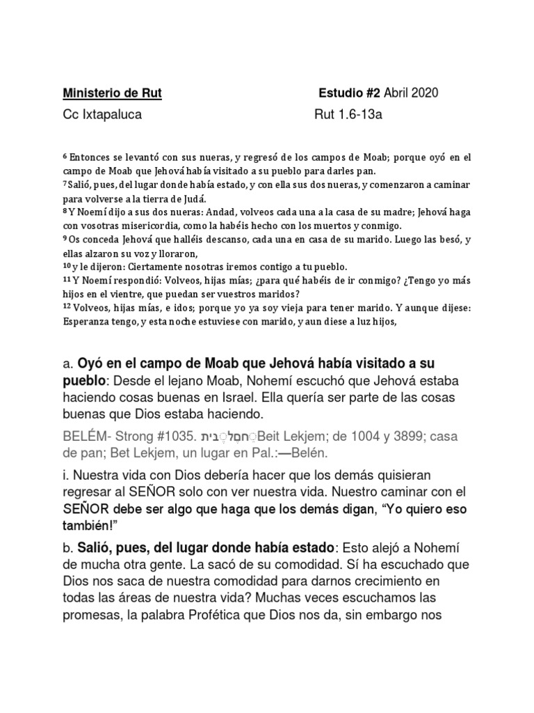 Ministerio Rut 2 | PDF | Noemí (figura bíblica)