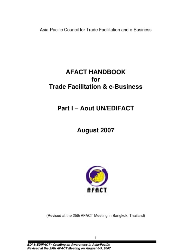 AFACT Handbook | PDF | Electronic Data Interchange | Information Technology