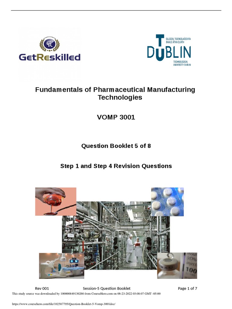 Question Booklet 5 Vomp 3001 | PDF | Proteins | Chromatography