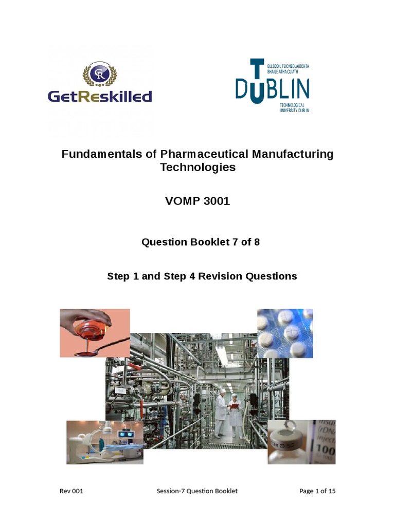 Question Booklet 7 Vomp 3001 | PDF | Tablet (Pharmacy) | Freeze Drying