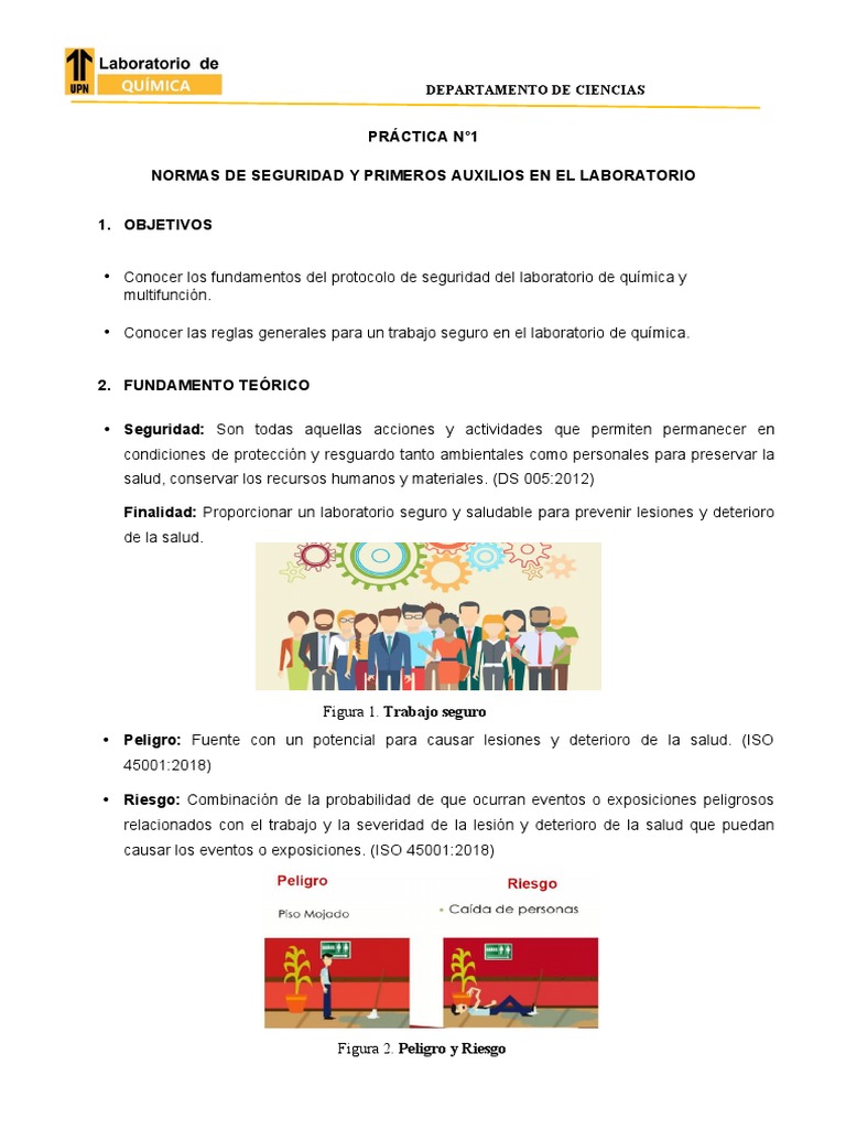 Práctica Nº01 - Normas de Seguridad y Primeros Auxilios en Laboratorio | PDF | Laboratorios ...