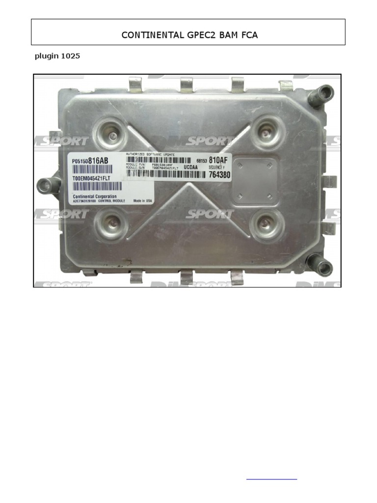 Continental Gpec2 Pinout | PDF