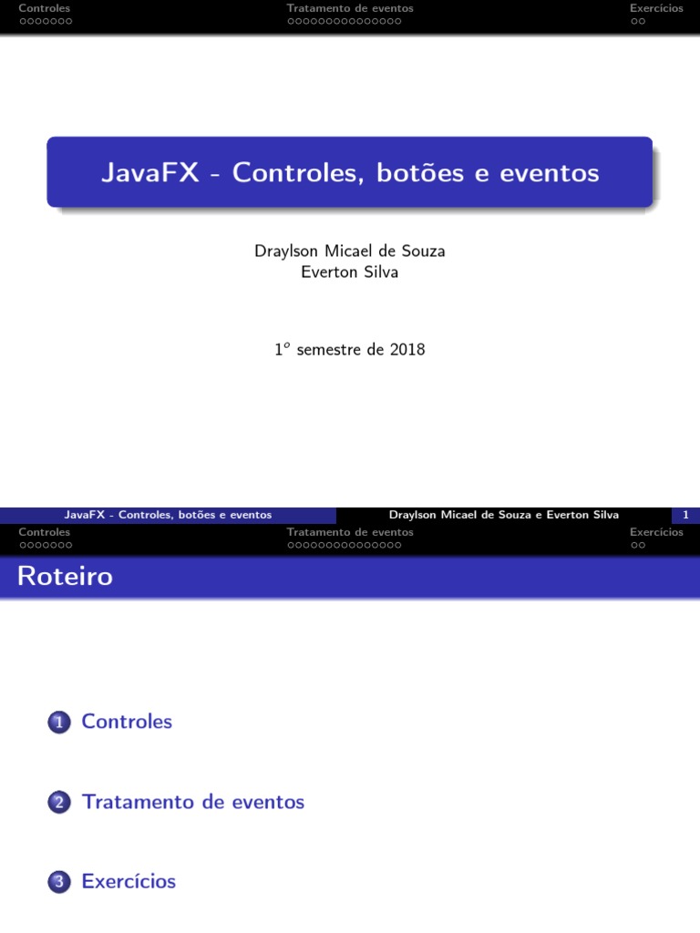 JavaFX: Controles e Eventos | PDF | Classe (programação de computadores ...