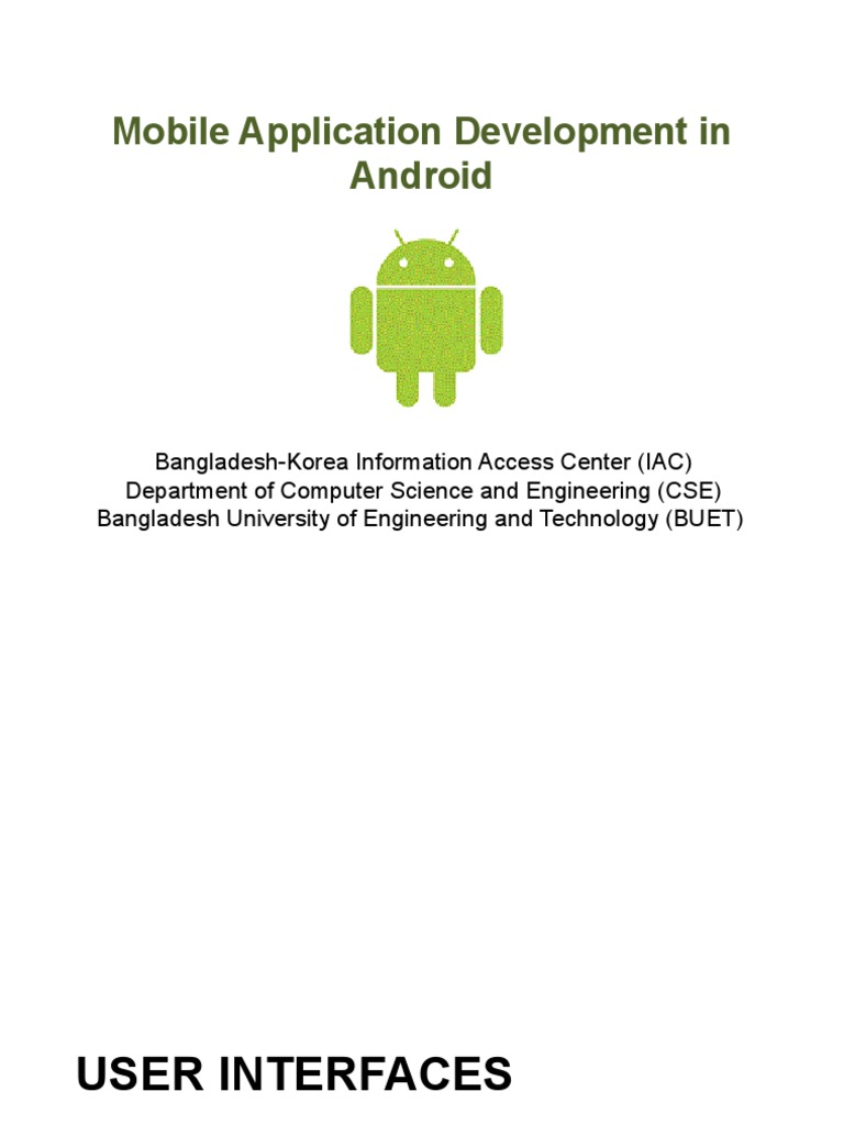 Android UI Lecture Layout | PDF | Class (Computer Programming) | Android (Operating System)