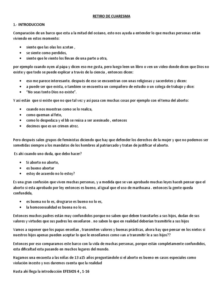 Retiro de Cuaresma | PDF | Oración | faraón