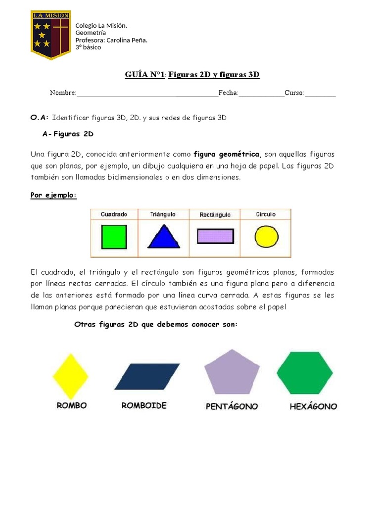 Figuras Geométricas 2D y 3D para Niños | PDF | Geometría | Dibujo