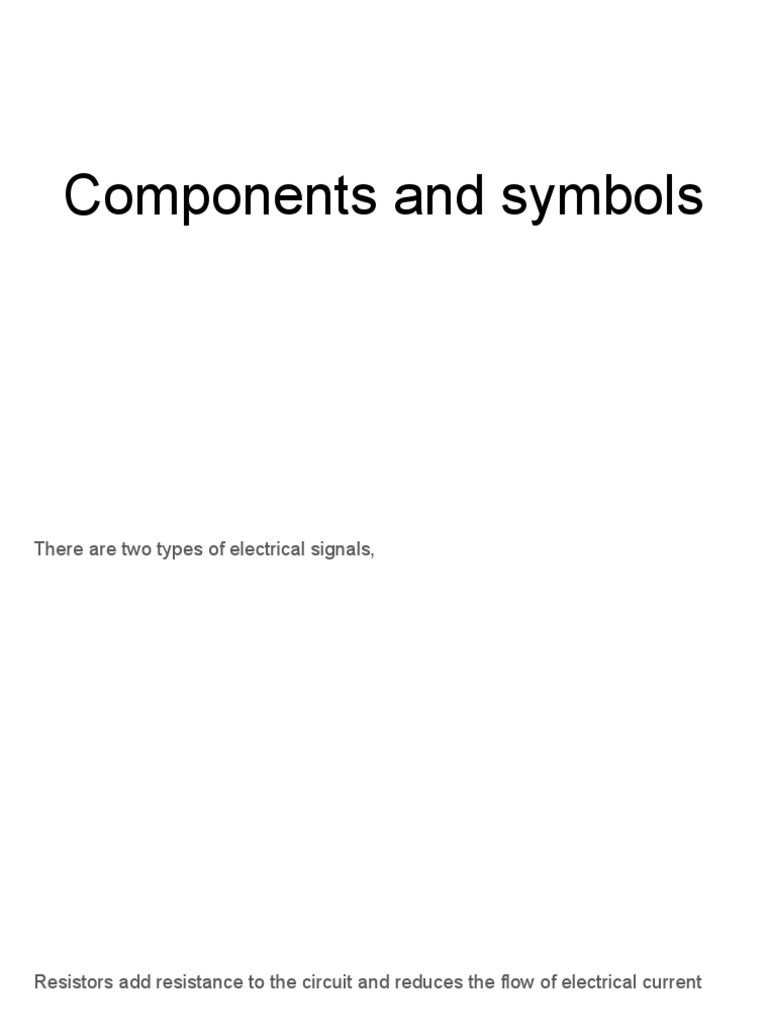 Components and Symbols | PDF | Computers | Technology & Engineering