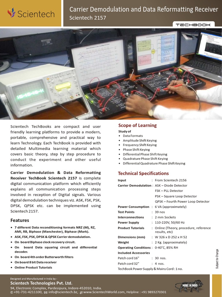 Scientech 2157: Digital Signal Receiver | PDF | Detector (Radio ...