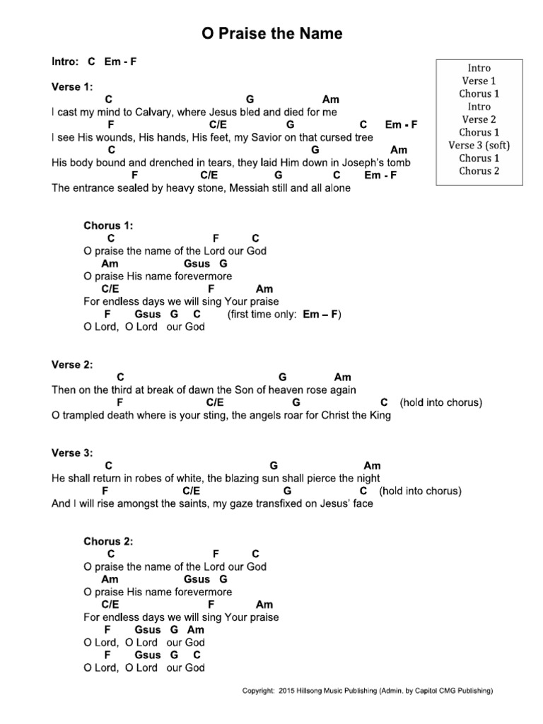 O Praise The Name Chords | PDF