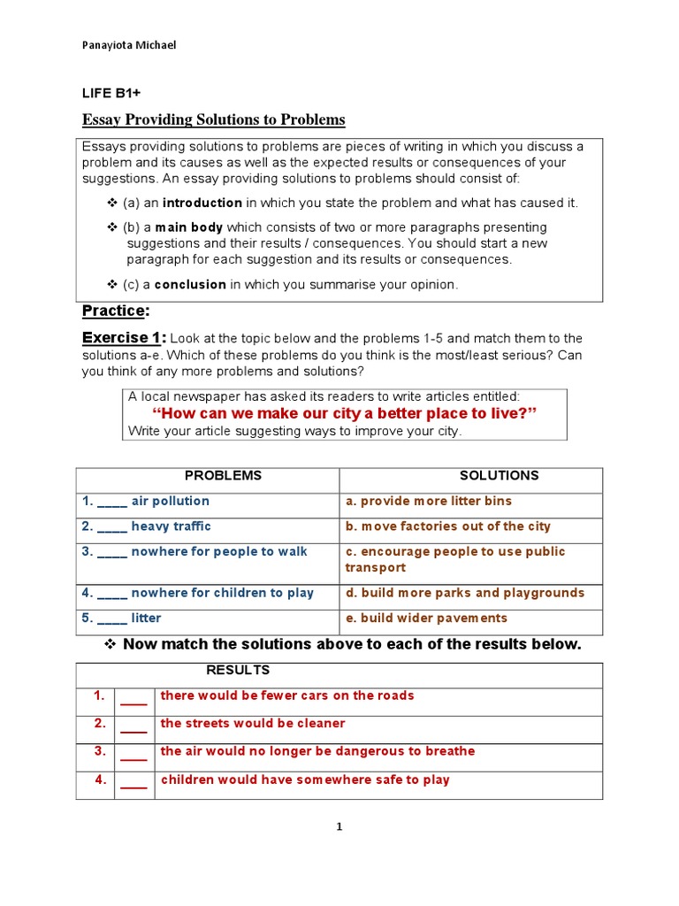 Providing Solutions To Problems | PDF | Essays | Cognition