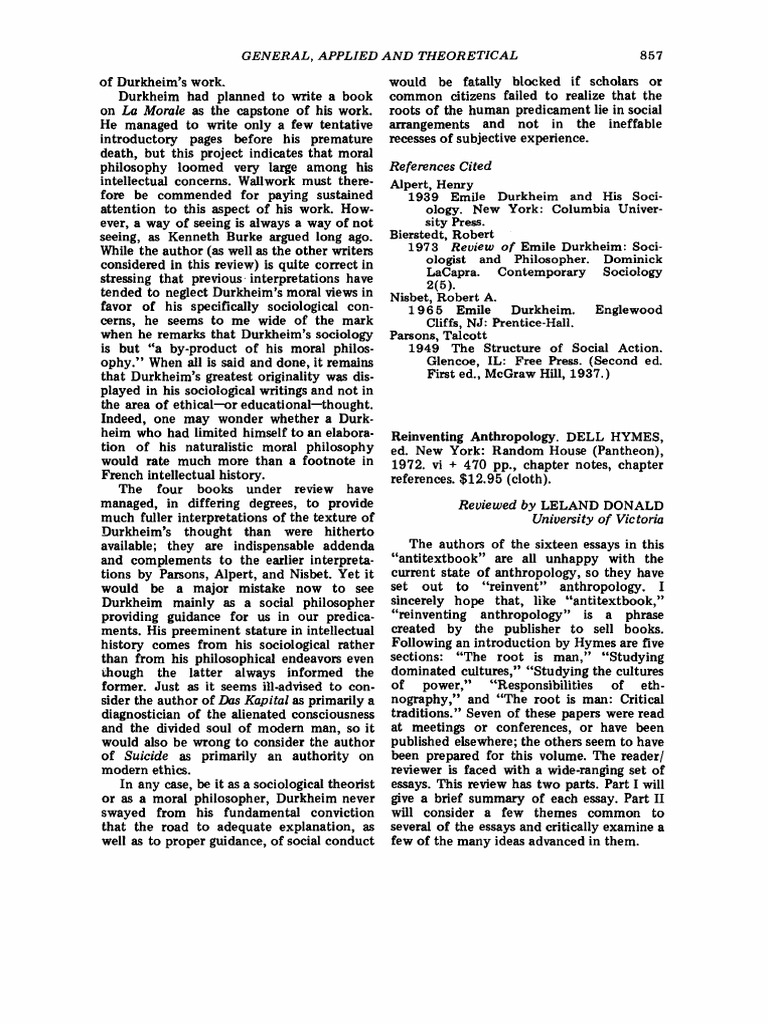 GENERAL, APPLIED AND THEORETICAL - Reinventing Anthropology - Dell ...