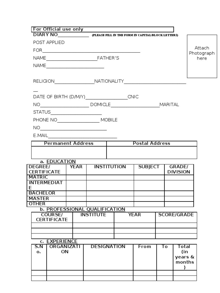 App Form | PDF | Career & Growth | Business