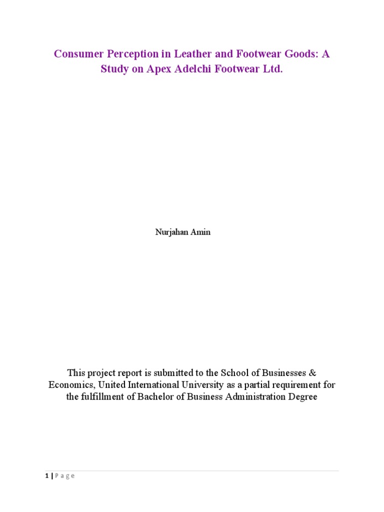 Examining Consumer Perceptions of Apex Adelchi Footwear Through a Study ...