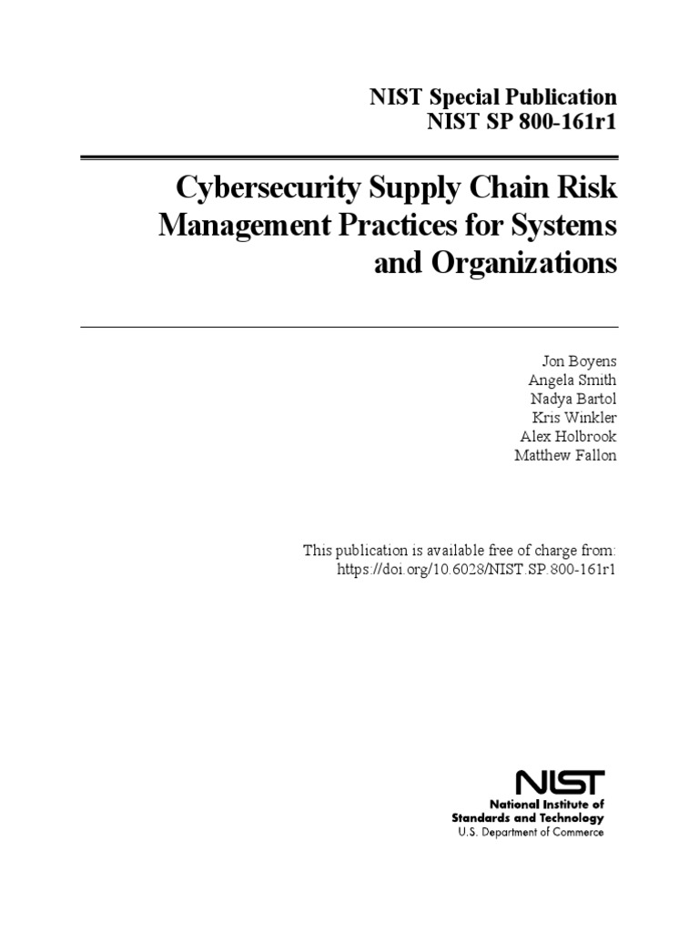 Nist SP 800 161 1661121613 | PDF | National Institute Of Standards And ...