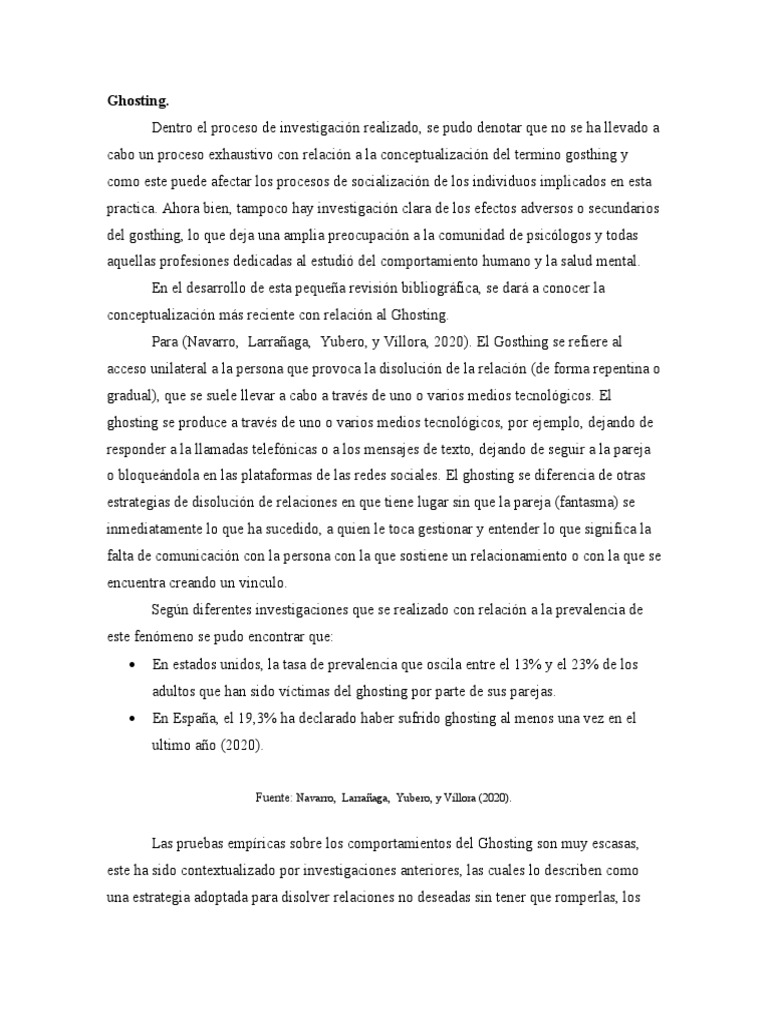 Ghosting - Final | PDF | Salud mental | Las emociones