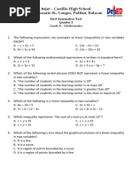 Summative Test No. 3 FINAL | PDF | Equations | Cartesian Coordinate System