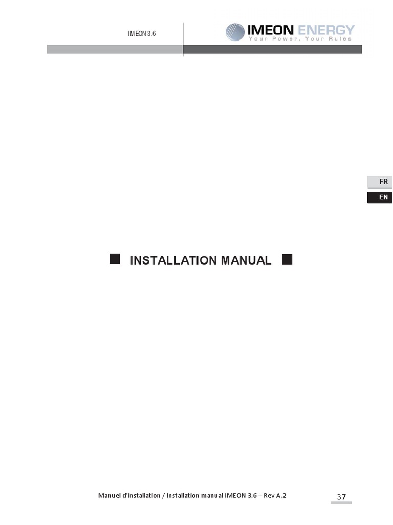 Installation Manual Imeon 36 Rev A2 5b35d306097c475f228b4b25 | PDF ...