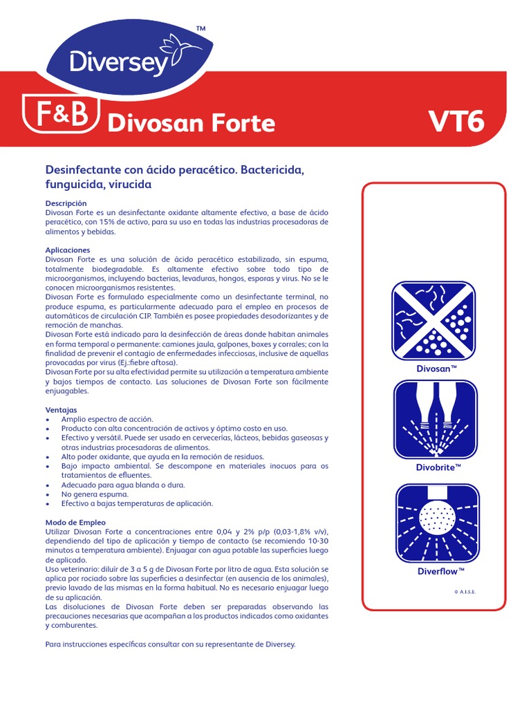 Divosan Forte Ficha Tecnica | PDF | Química | Sustancias químicas