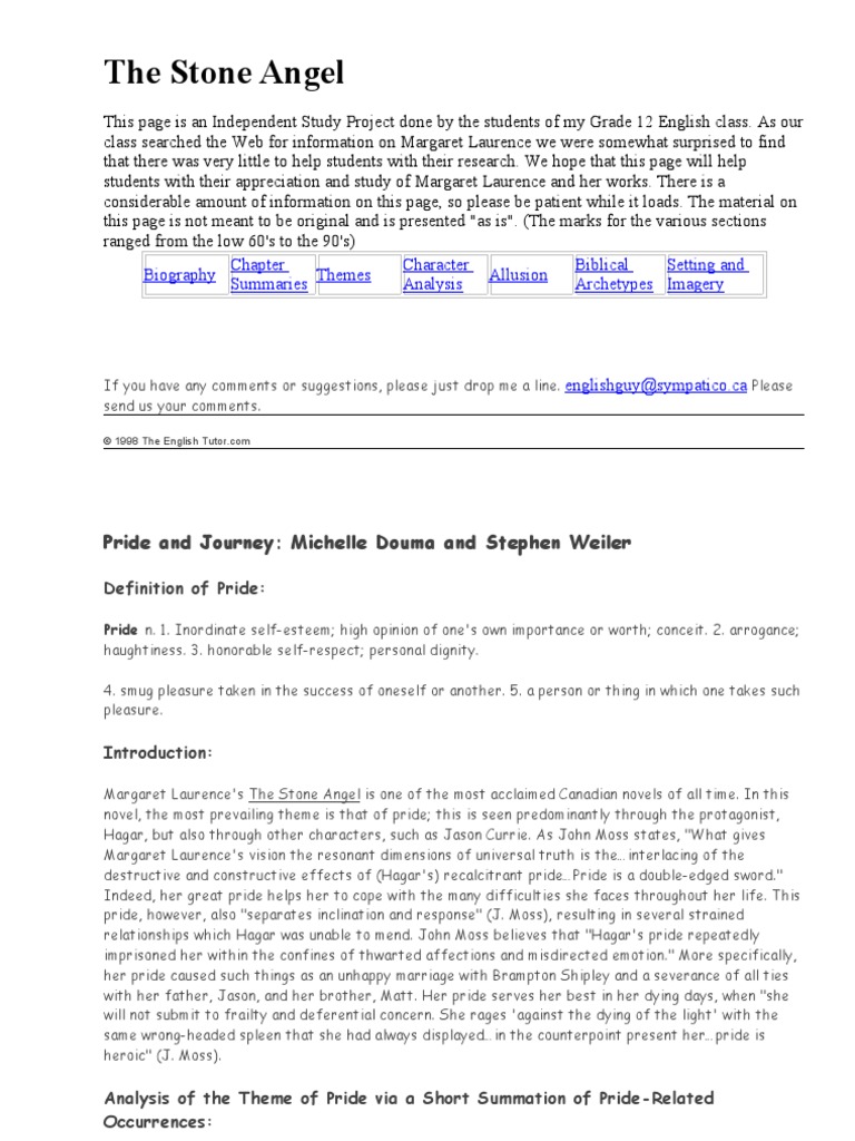 He Stone Angel | PDF | Sarah