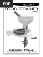 Victorio Food Strainer 200 210 Manual | PDF