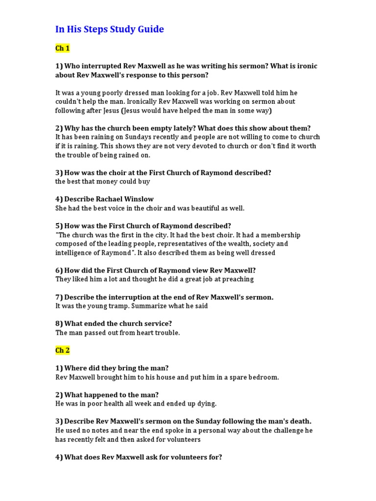 00 In-His-Steps-Study-Guide | PDF | Sermon